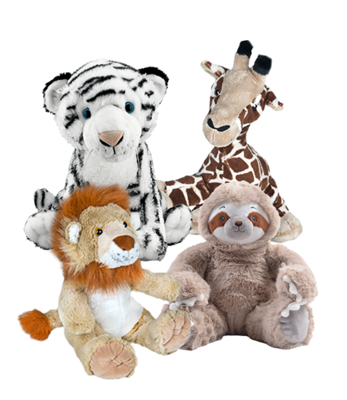 16" Wild Animals Four Pack * Includes Stuffing *- Single - The Zoo Factory