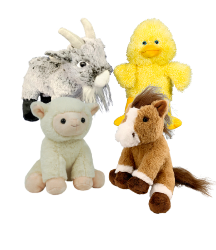 8" Barnyard Friends Four Packs* Includes Stuffing * - The Zoo Factory